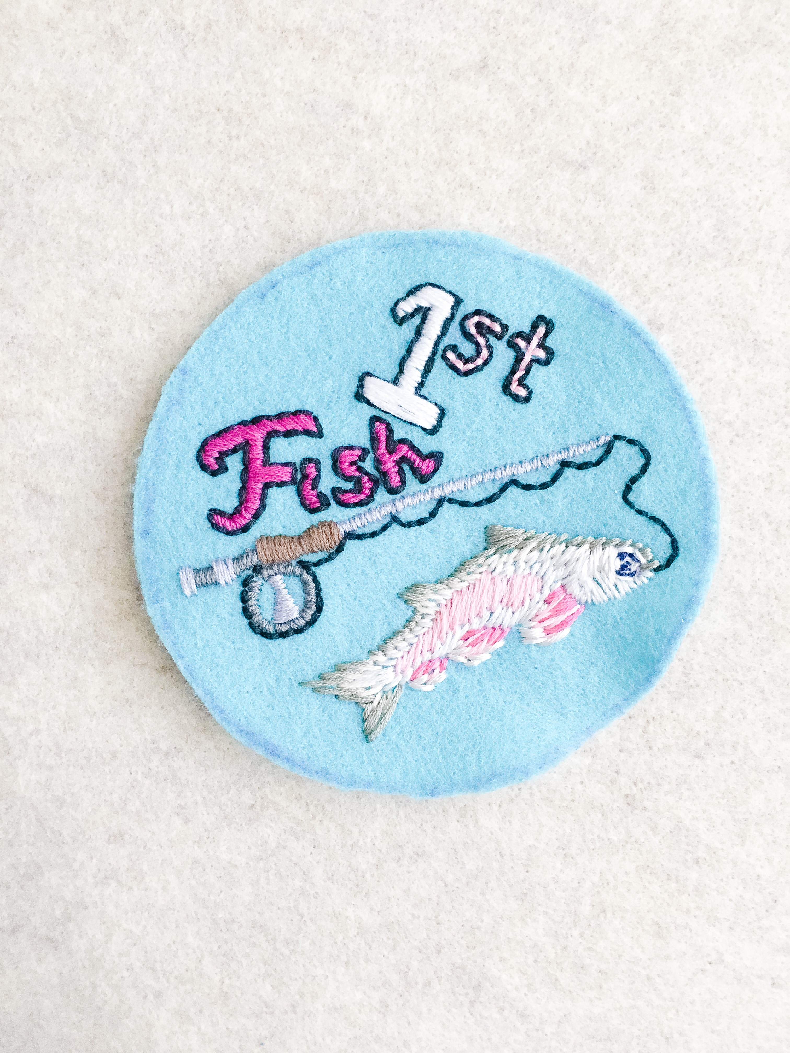Diy Embroidery Patches Merit Badges Ivy S First Fish Patch